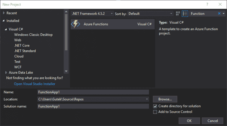 Serverless – Azure Functions w Visual Studio (Azure Function Część 2) - Jakub Gutkowski